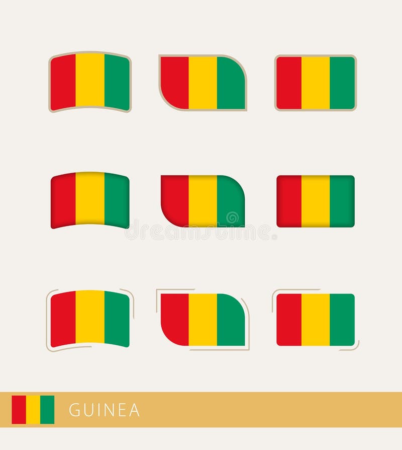 Vector Flags of Guinea, Collection of Guinea Flags Stock Vector ...