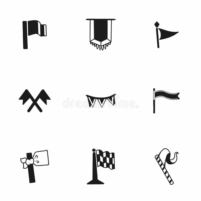 Vector Flags icon set stock vector. Illustration of shape - 54866533