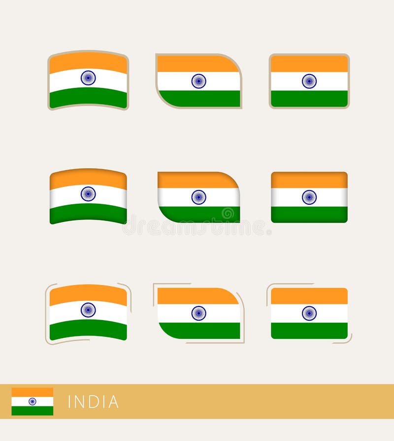 Vector Flags of India, Collection of India Flags Stock Vector ...