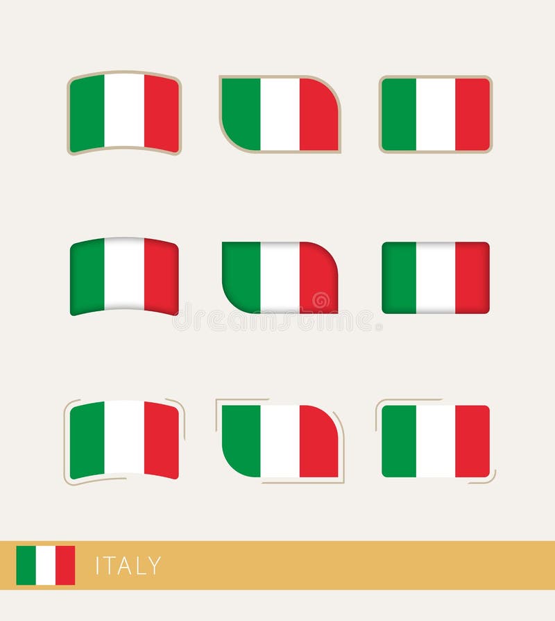 Vector Flags of Italy, Collection of Italy Flags Stock Vector ...