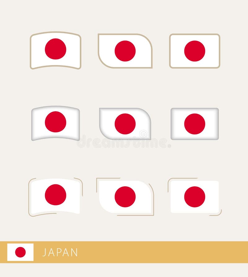Vector Flags of Japan, Collection of Japan Flags Stock Vector ...