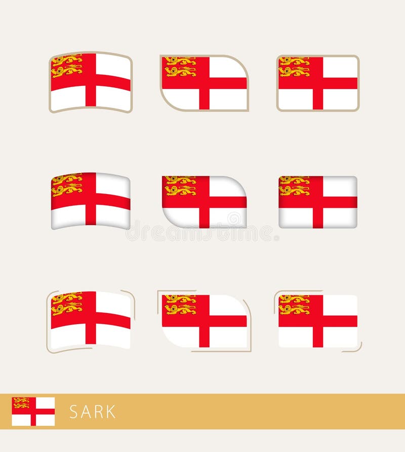 Vector Flags of Sark, Collection of Sark Flags Stock Vector ...