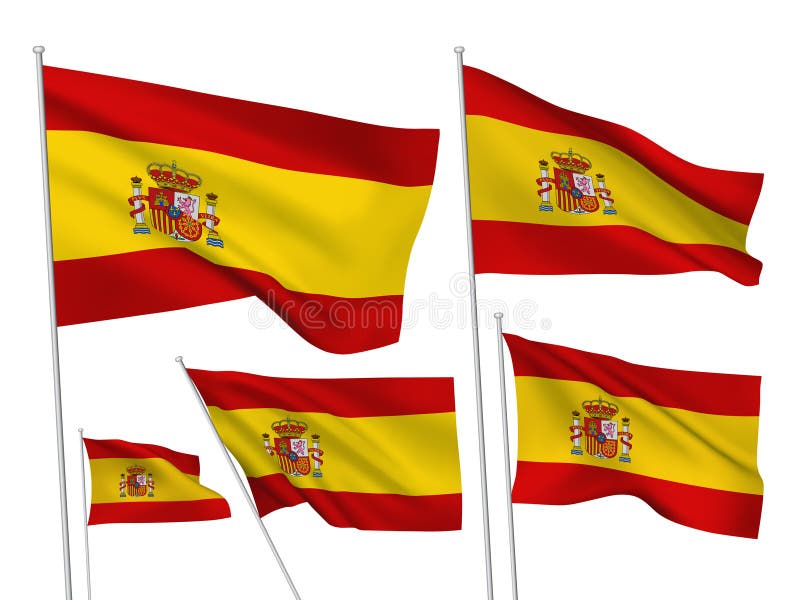 Vector flags of Spain stock vector. Illustration of national - 88332738