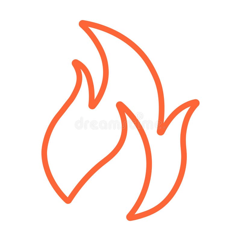 Vector Flame Line Icon stock vector. Illustration of flammable - 96571154