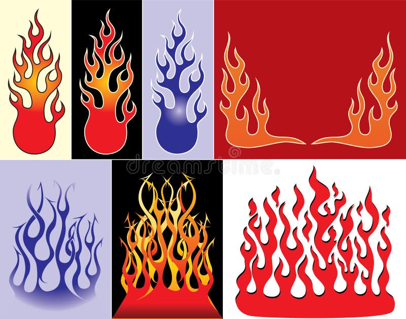 Flames-Vector stock vector. Illustration of vector, canvas - 4177500