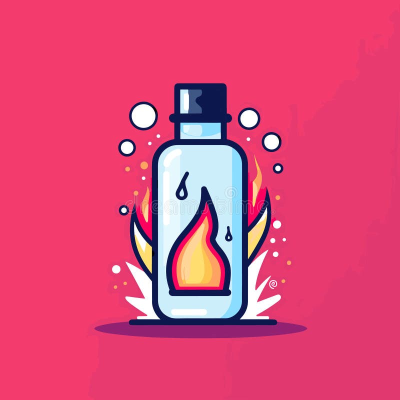Vector of a Flaming Liquid in a Bottle, Creating a Fiery and Dynamic ...