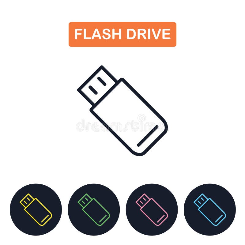 Vector Flash Drive Icon. Simple Thin Line Image. Stock Vector ...