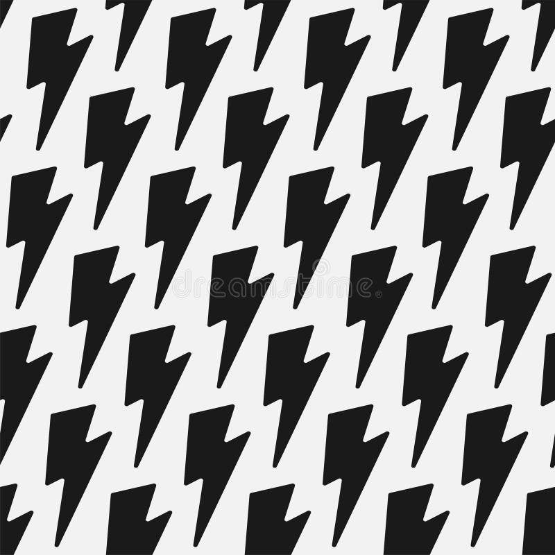 Vector Flash Seamless Pattern. Cartoon Black and White Design Stock ...