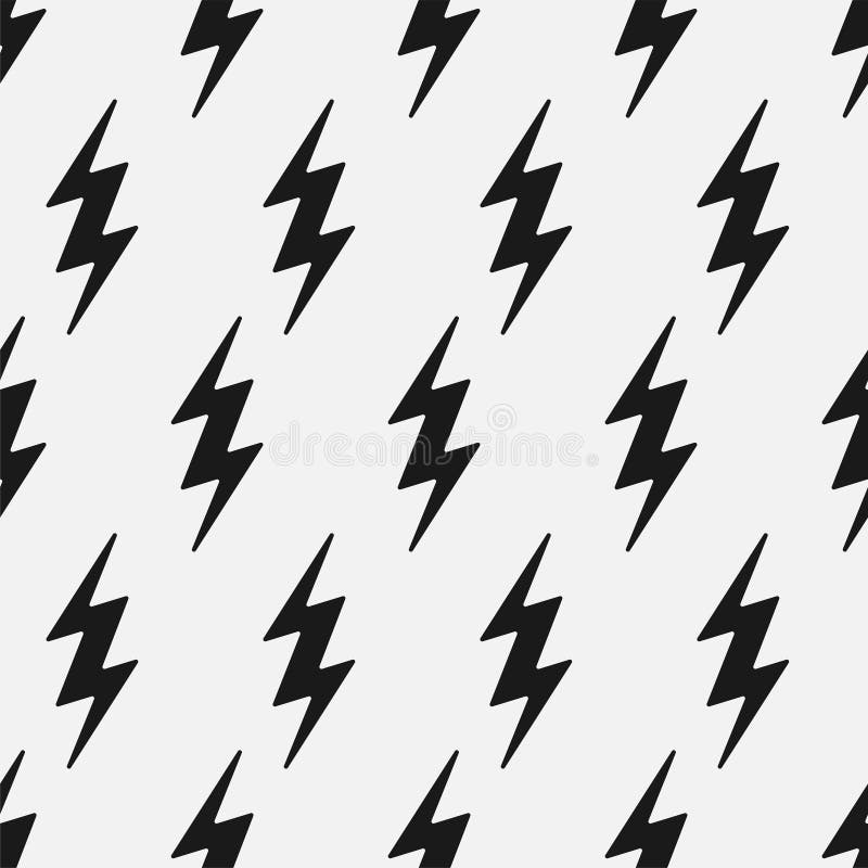 Vector Flash Seamless Pattern. Cartoon Black and White Design Stock ...
