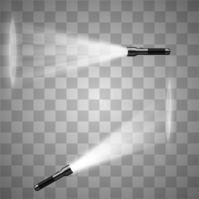 Vector Flashlight Isolated on Transparent Background. Light Effect ...
