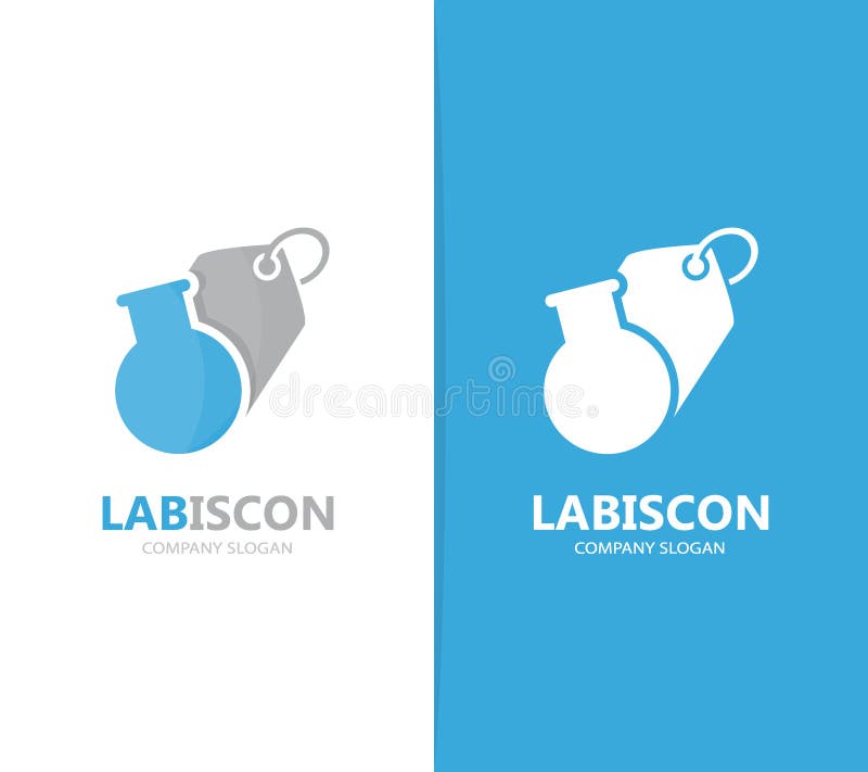 Vector of Flask and Tag Logo Combination. Laboratory and Shop Symbol or ...