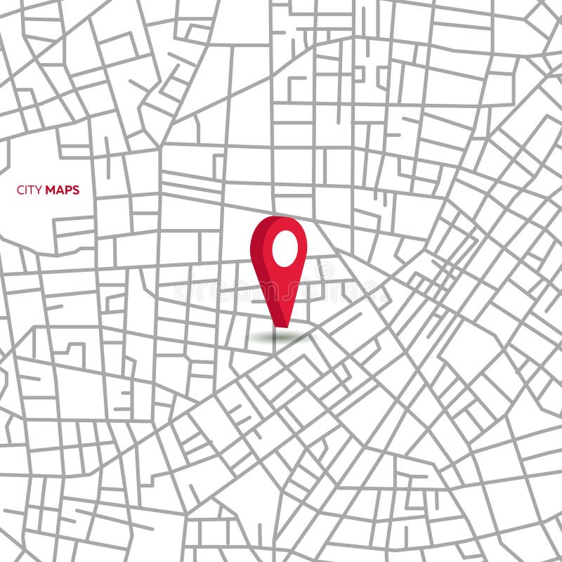 Vector Abstract City Map with Small Pointers Stock Vector ...