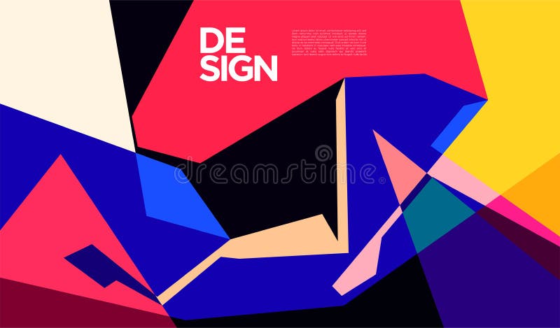 Vector Flat Abstract Geometric Colorful Background Stock Illustration ...