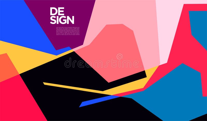 Vector Flat Abstract Geometric Colorful Background Stock Illustration ...