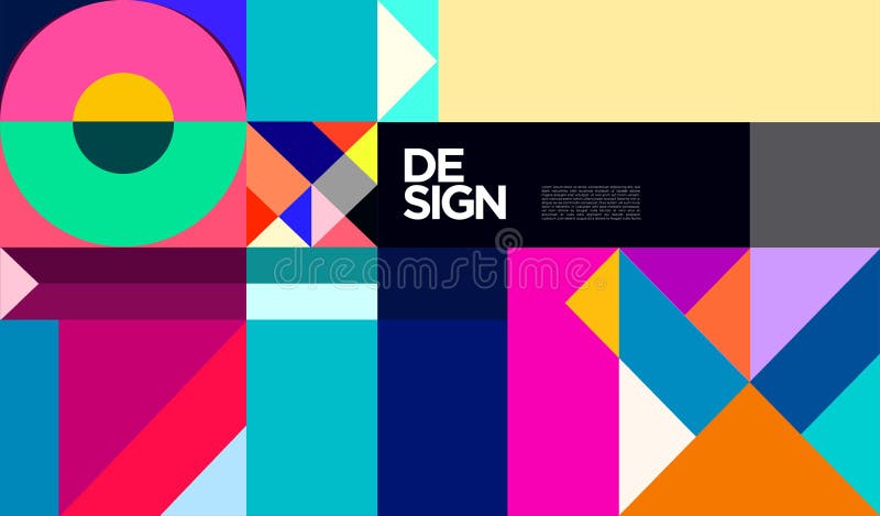 Vector Flat Abstract Geometric Colorful Background Stock Illustration ...