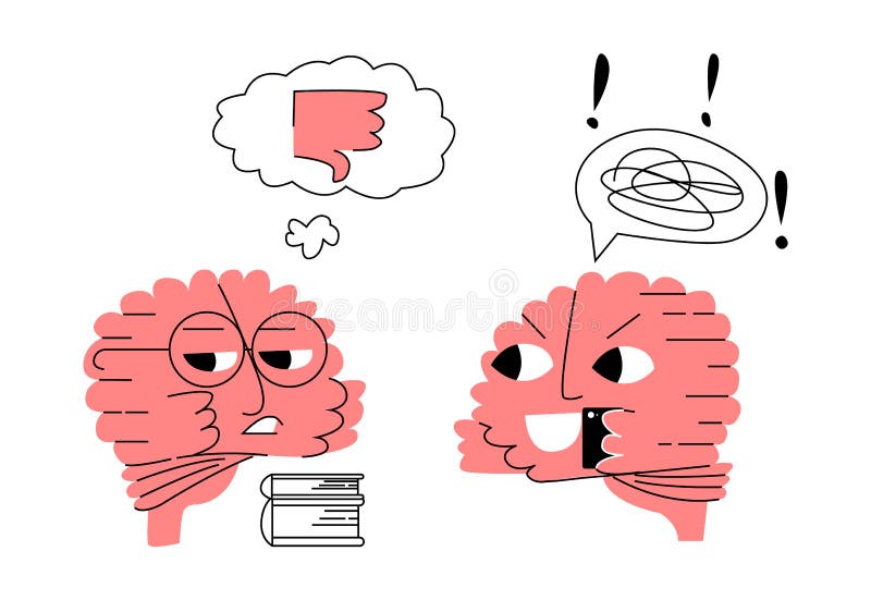 Talking Brain Character Wearing Glasses Stock Vector - Illustration of ...