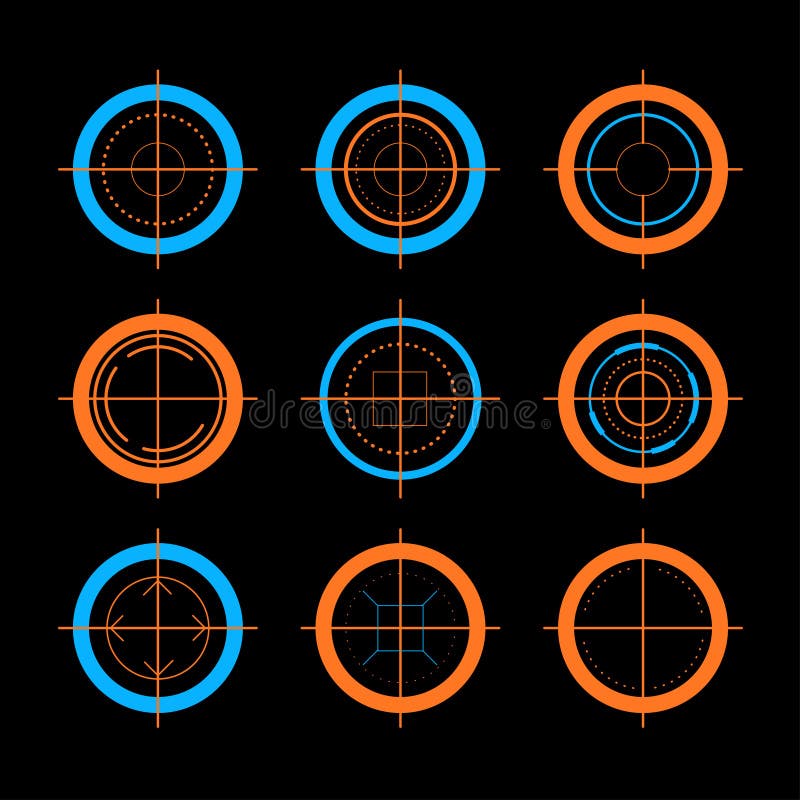Vector Flat Aim Icons Set Isolated. Stock Vector - Illustration of icon ...