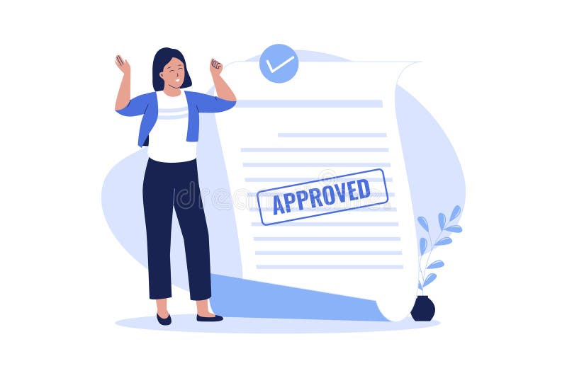 Vector Flat of Approved Document Stock Vector - Illustration of design ...