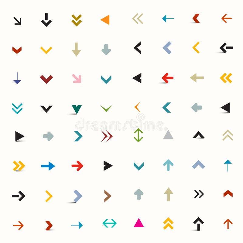 Vector Flat Arrows Set stock vector. Illustration of sign - 117816315