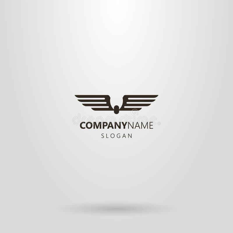 Vector Flat Art Logo of Two Spread Wings Stock Vector - Illustration of ...