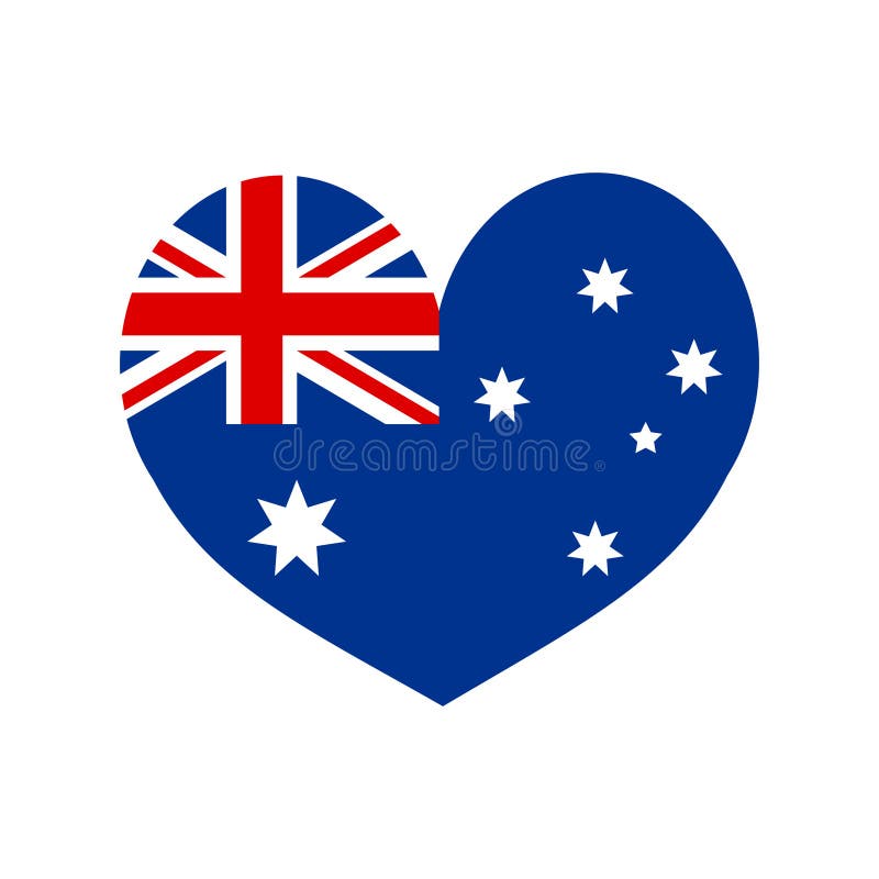 Vector Flat Australian Flag Heart Stock Vector - Illustration of ...