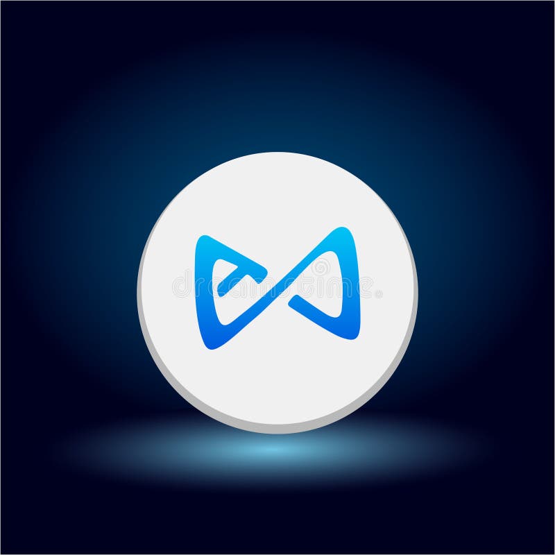 Vector Flat Axie Infinity AXS Token Symbol on Blue Background Editorial ...