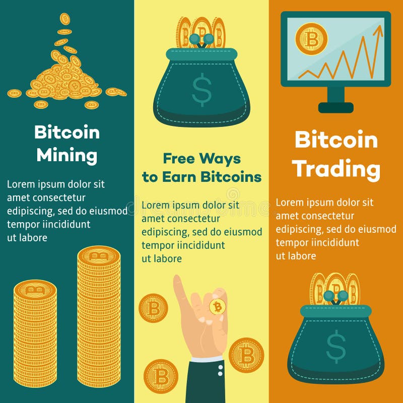 Bitcoin Banner, Flyer Template with Golden Coins Stock Vector ...