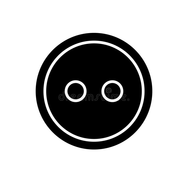Vector Flat Black Button Icon Stock Illustration - Illustration of ...