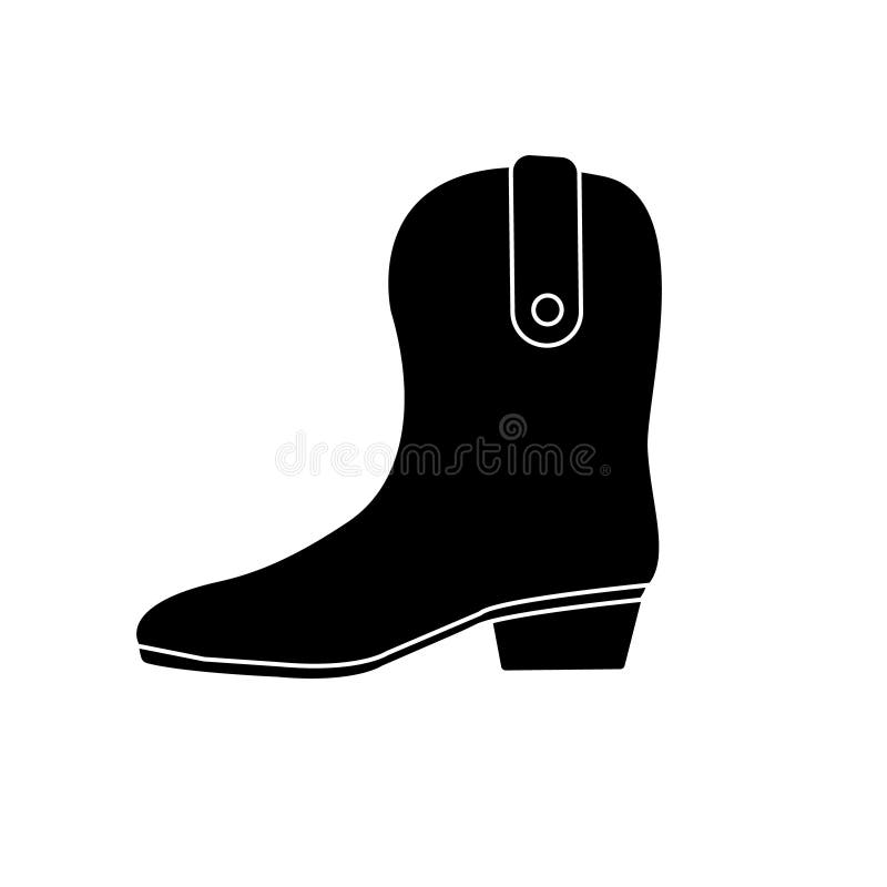 Vector Flat Black Cowboy Boot Stock Vector - Illustration of clothing ...