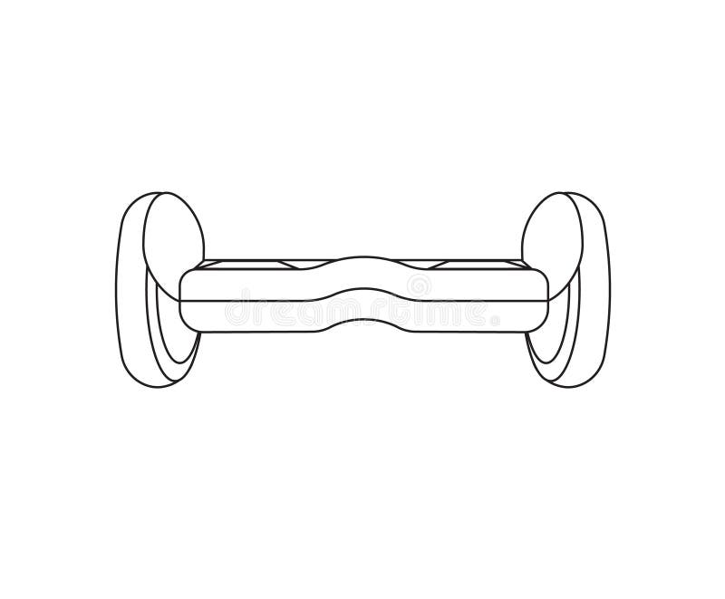 Vector Flat Black Line Icon Logo of Hover Board Stock Vector ...