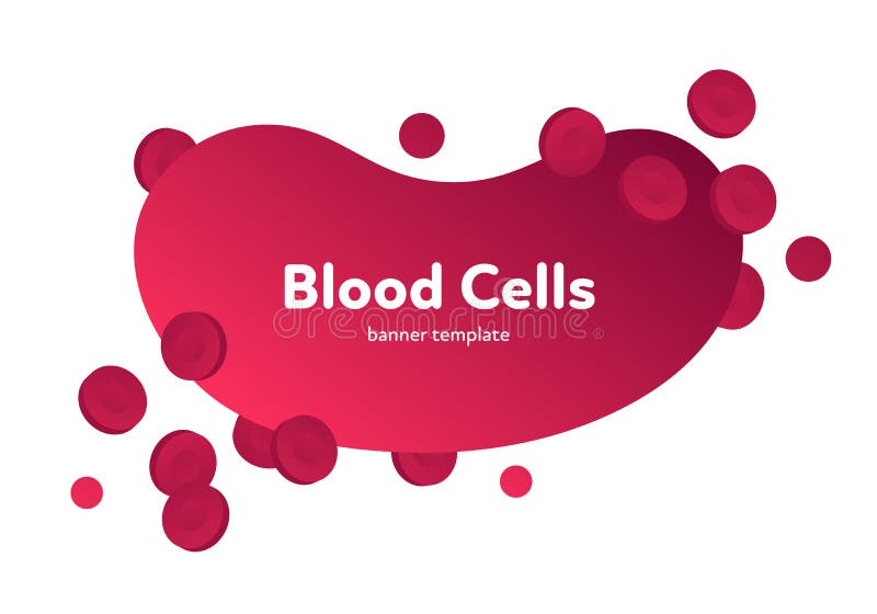 Vector Flat Blood Cell Illustration. Red Gradient Fluid Shape with ...