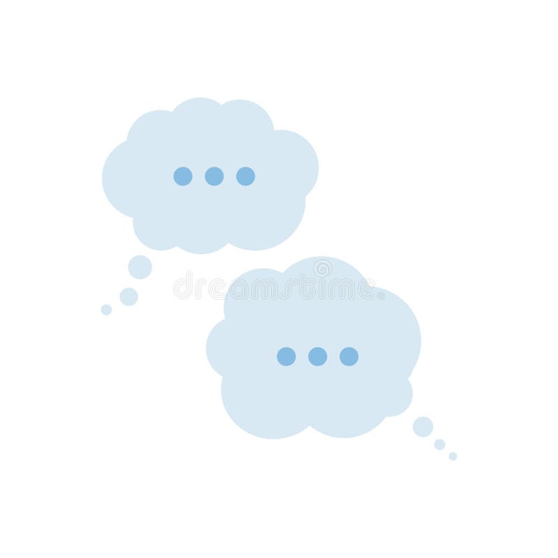 Vector Flat Blue Empty Speech Bubbles Icon Stock Vector - Illustration ...