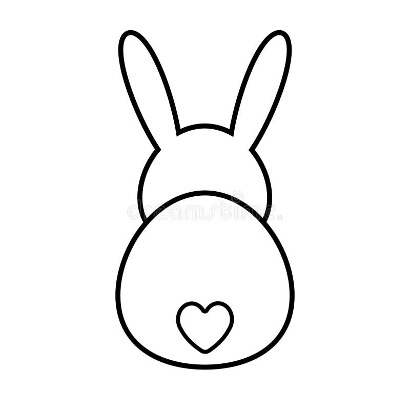Vector Flat Bunny Rabbit Back Stock Vector - Illustration of ears ...