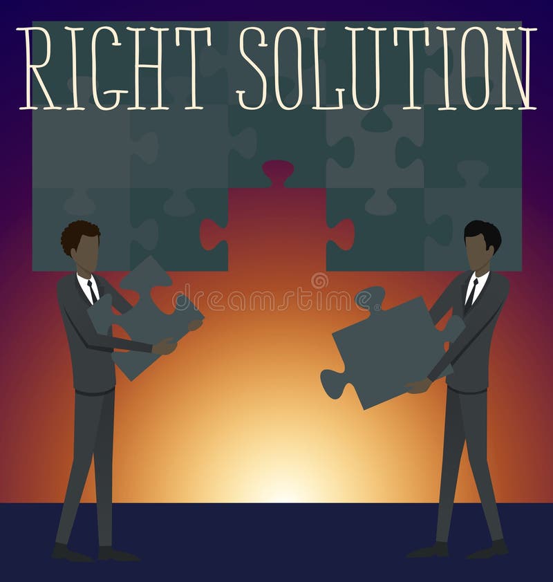 Vector Flat Business Concept Right Solution Stock Vector - Illustration ...