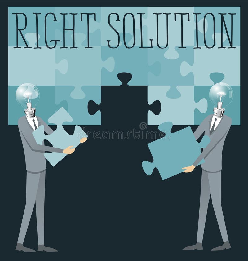 Vector Flat Business Concept Right Solution Stock Vector - Illustration ...