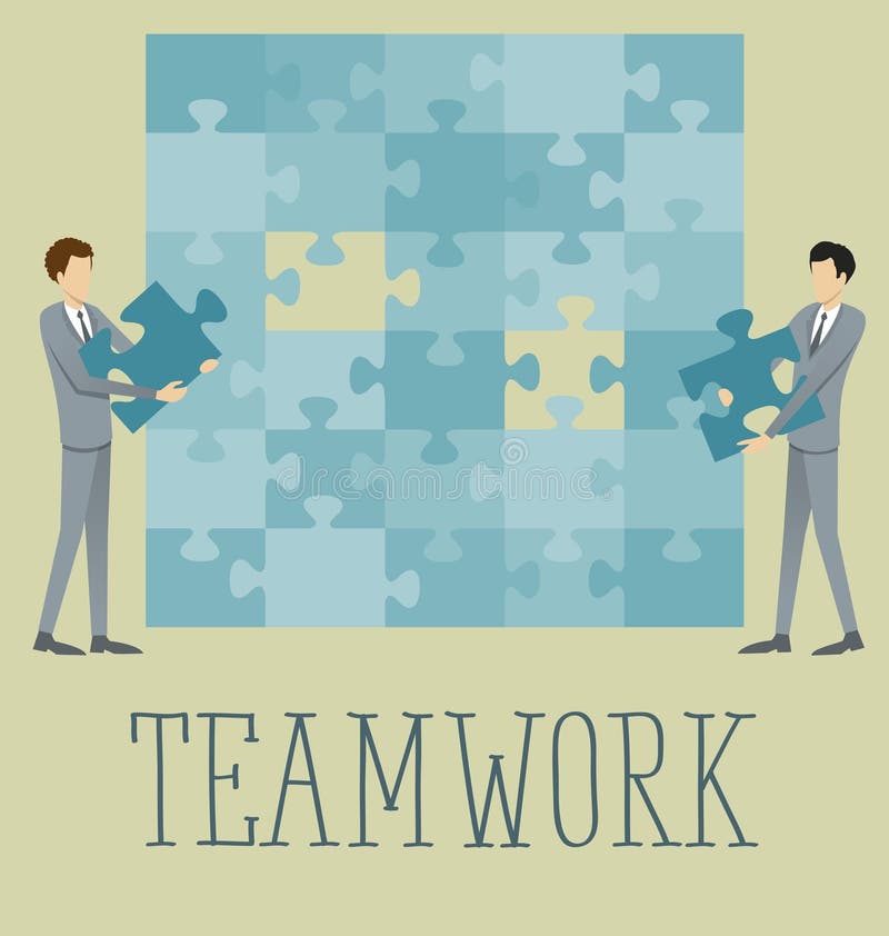 Vector Flat Business Concept Teamwork Stock Vector - Illustration of ...