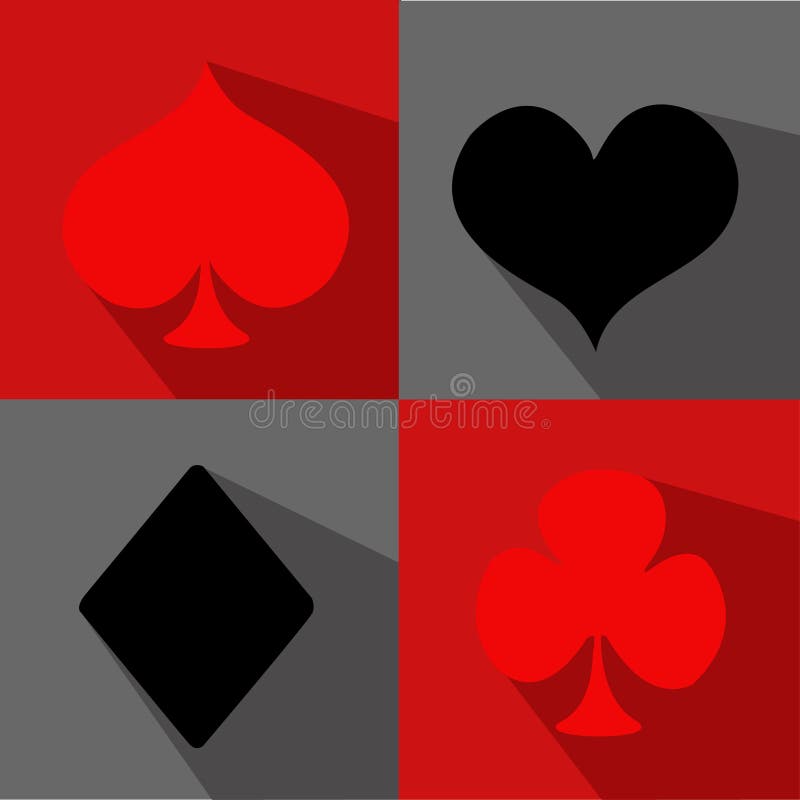 Vector Flat Card Suit Icon Set Stock Vector - Illustration of element ...