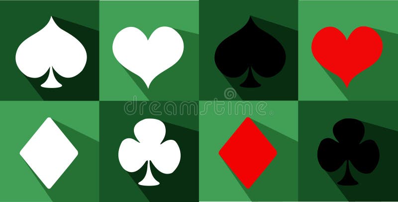 Vector Flat Card Suit Icon Set Stock Vector - Illustration of element ...