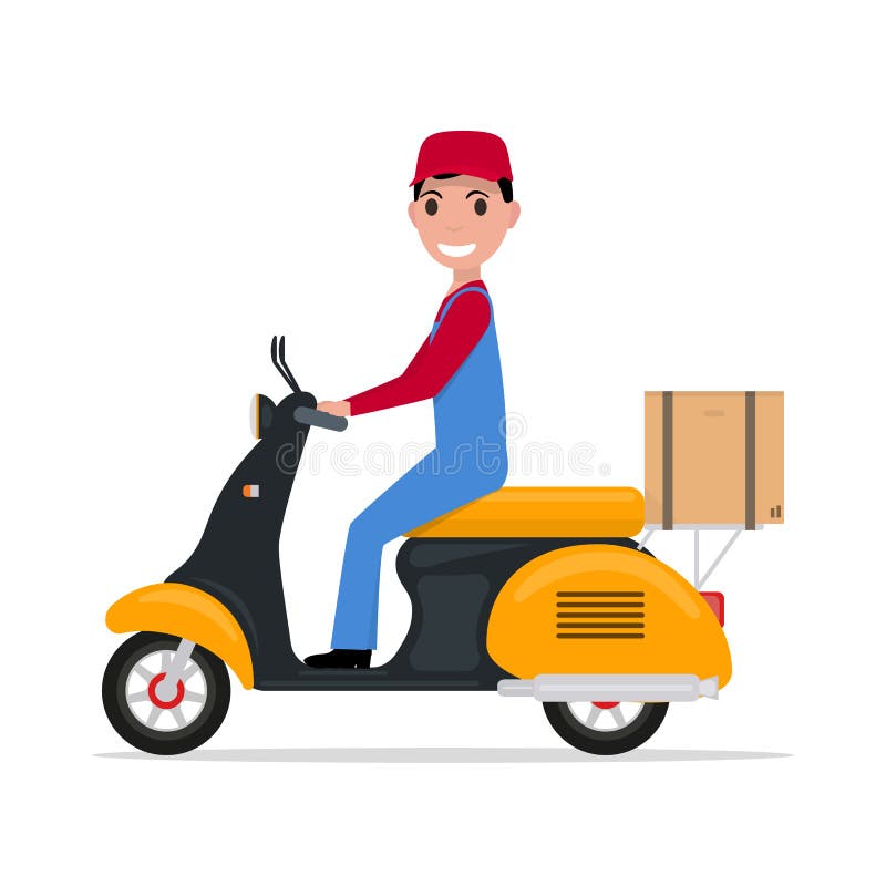 Postman Scooter Stock Illustrations – 1,159 Postman Scooter Stock ...