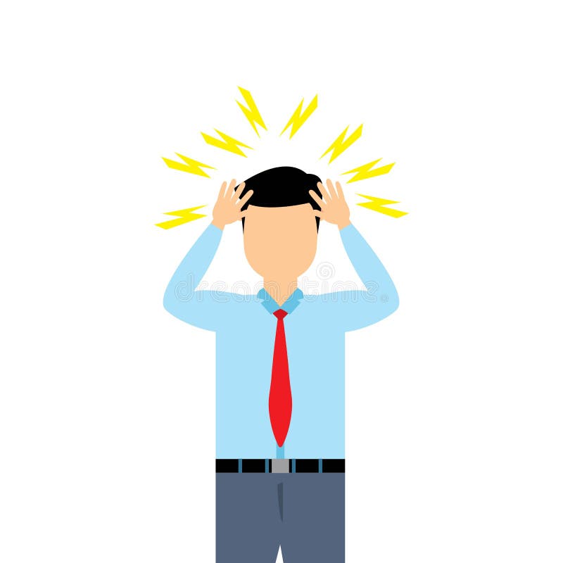 Vector Flat Cartoon Dizziness Office Headache Stock Vector ...