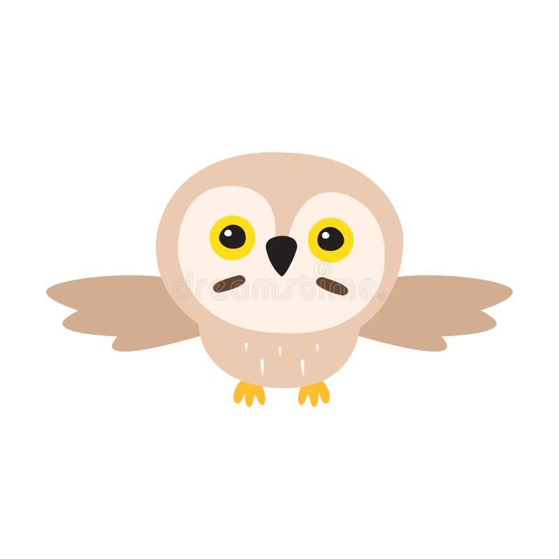 Vector Flat Cartoon Flying Owl Stock Vector - Illustration of night ...