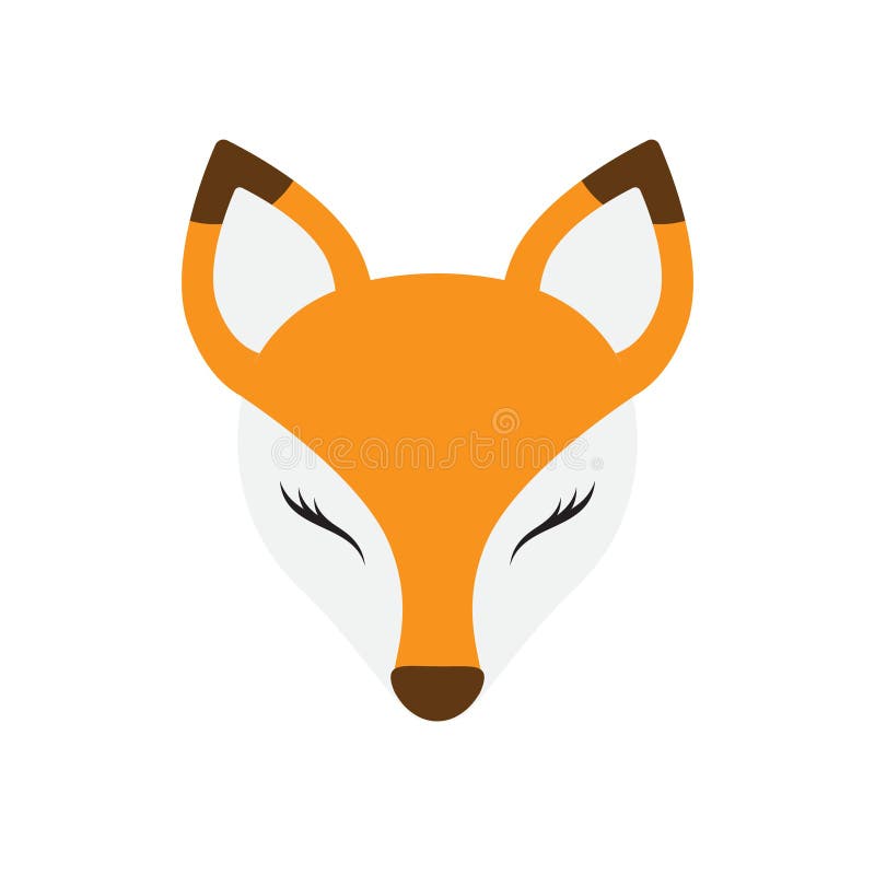 Vector Flat Cartoon Fox Face Stock Vector - Illustration of head, girl ...