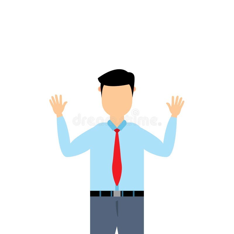 Vector Flat Cartoon Greeting Waving Hello Goodbye Welcome To Office ...