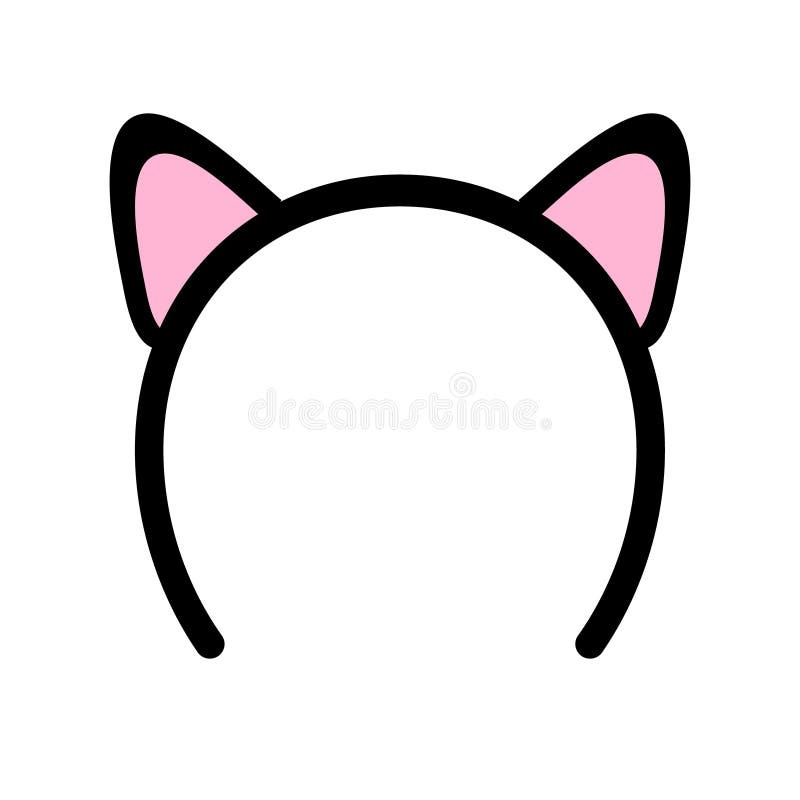 Vector Flat Cartoon Hair Bezel With Cat Ears Stock Vector ...