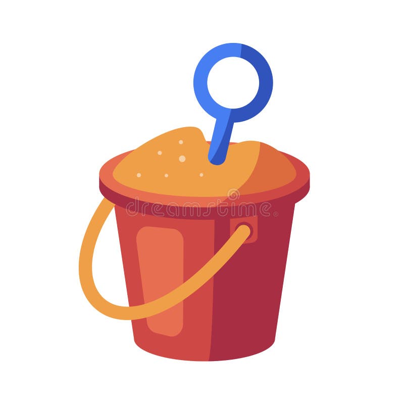 Vector Cartoon Illustration Beach Bucket. Stock Vector - Illustration ...