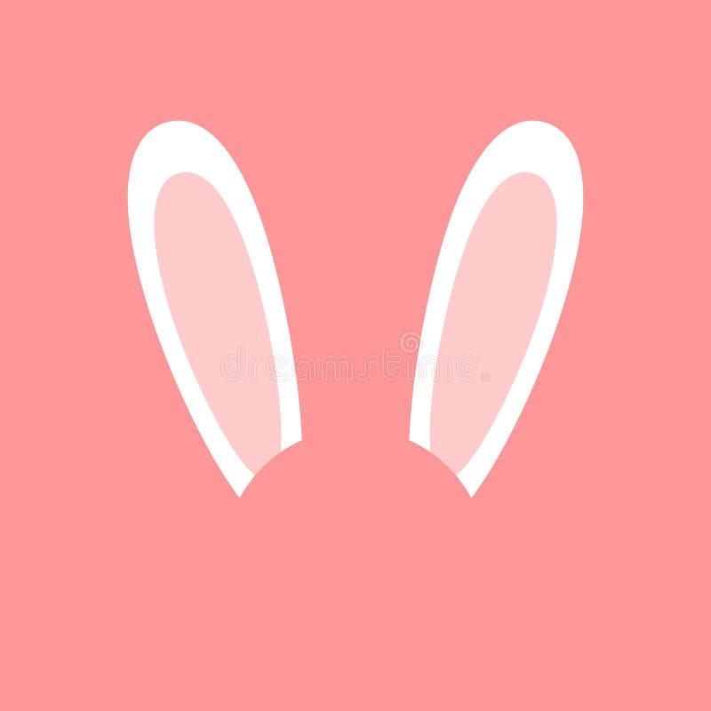 Vector Flat Cartoon White Rabbit Bunny Ears Stock Photo - Image of ...