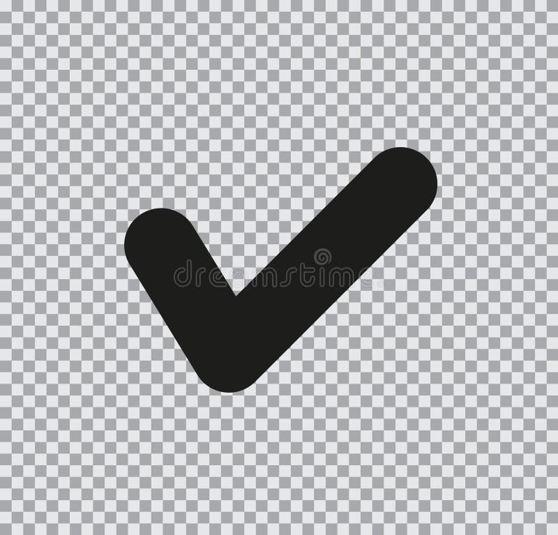 Vector Flat Check Mark Icon Black on Transparent Background Stock ...