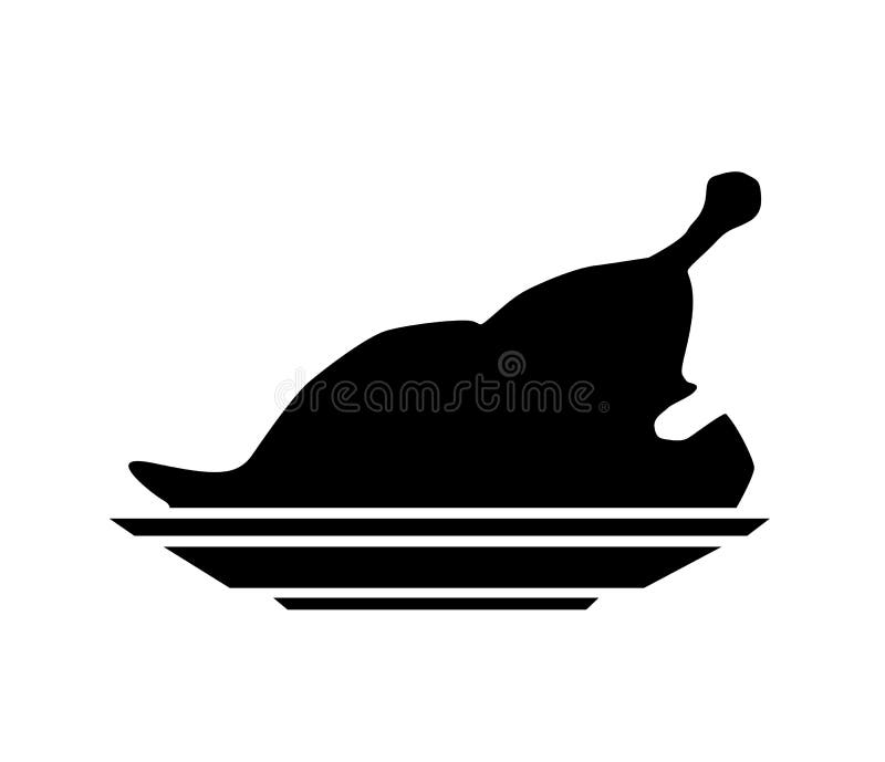 Vector Flat Chicken on Plate Icon Isolated. Stock Illustration ...