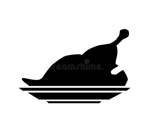 Vector Flat Chicken on Plate Icon Isolated. Stock Illustration ...