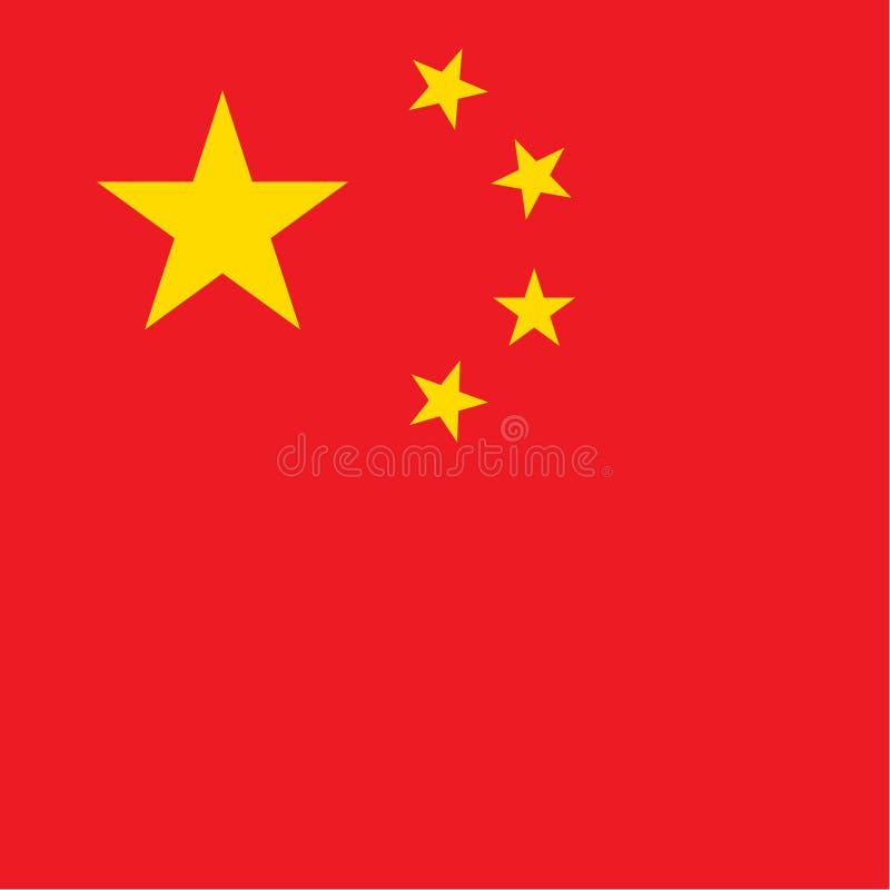 Vector Flat Chinese China Flag Stock Vector - Illustration of front ...